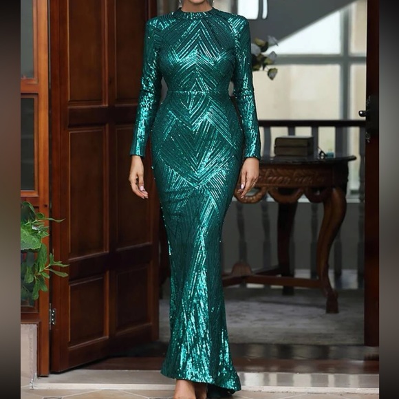 Dresses | Luxe Mermaid Hem Party Wedding Sequins Dress | Poshmark